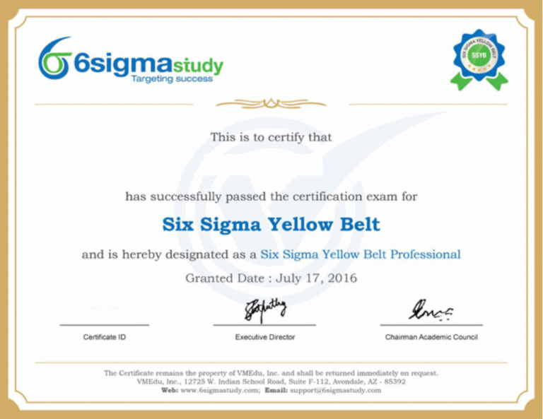 Six Sigma Training Online | 6 sigma study Certified Courses